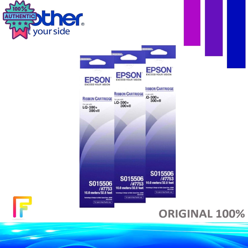 ผ้าหมึก EPSON S015506 แพค 3 ใช้กัปริ้นเตอร์ดอทเมตริกซ์ เอปสัน LQ-300/ ...