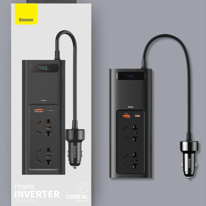 Baseus Car Power Inverter DC 12V to AC 110V Converter ปลั๊กพ่วงในรถ ...