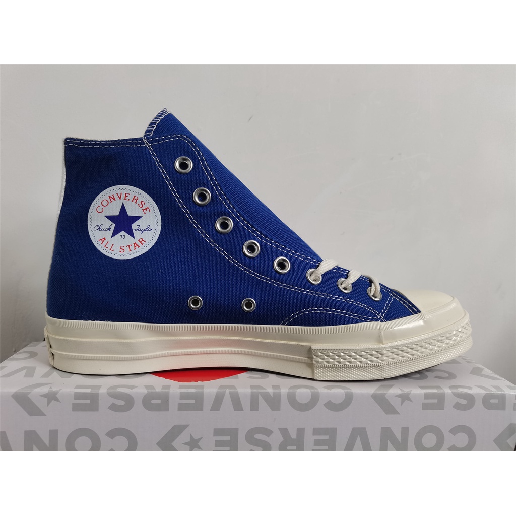 CDG PLAY x Converse 1970S ONE HEART BLUE HI cut ผ้าใบผู้หญิงขนาด 35-44 ...
