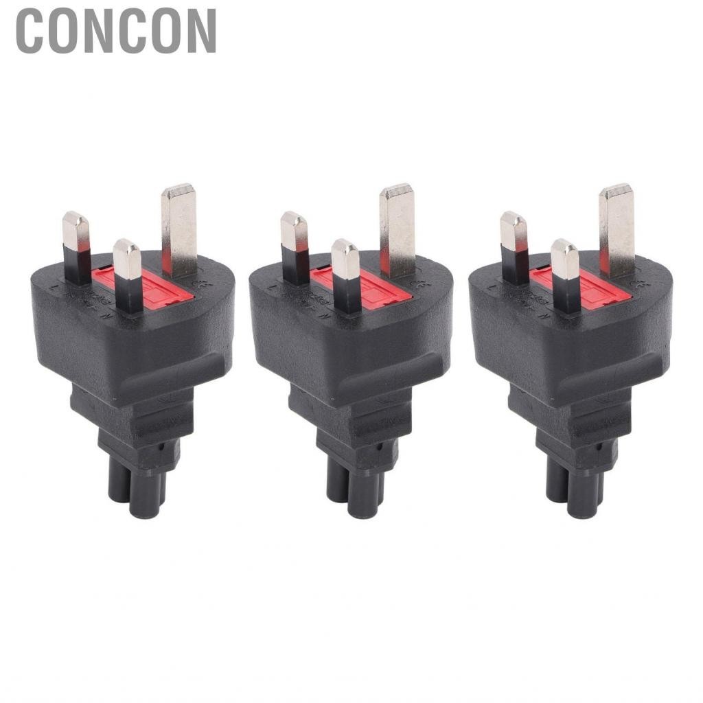 Concon UK Male To C5 Female Adapter Plug IEC320 Flame Retardant 3 Prong ...