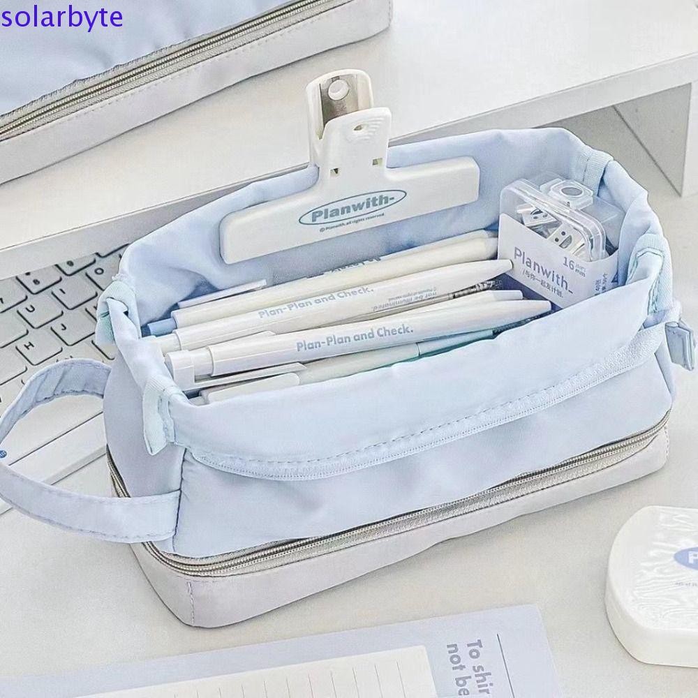 Solarbyte กระเป๋าเครื่องเขียน, Desktop Organizer กระเป๋าเครื่องสําอางกระเป๋าดินสอ, Simple ความจุ ...