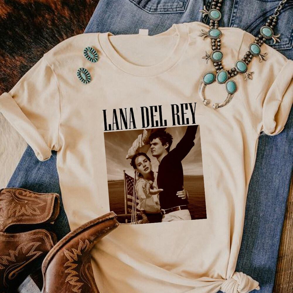 Lana Del Rey Singer เสื้อยืดผู้หญิงกราฟิก Tee สาวกราฟิกเสื้อผ้าฮาราจูกุ ...
