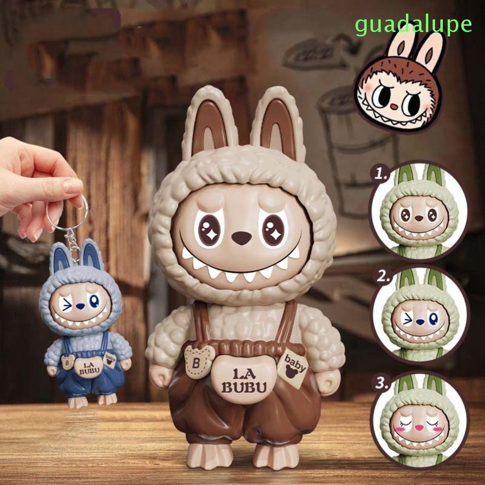 Guadalupe Labubu ตุ๊กตาเปลี่ยนหน้า,พร้อมพวงกุญแจ 3 Facial Labubu Face ...
