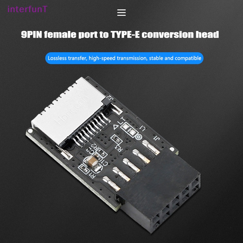 [InterfunT] อะแดปเตอร์แปลงเมนบอร์ด 9Pin ตัวเมีย เป็น Type-E 9-pin Type ...