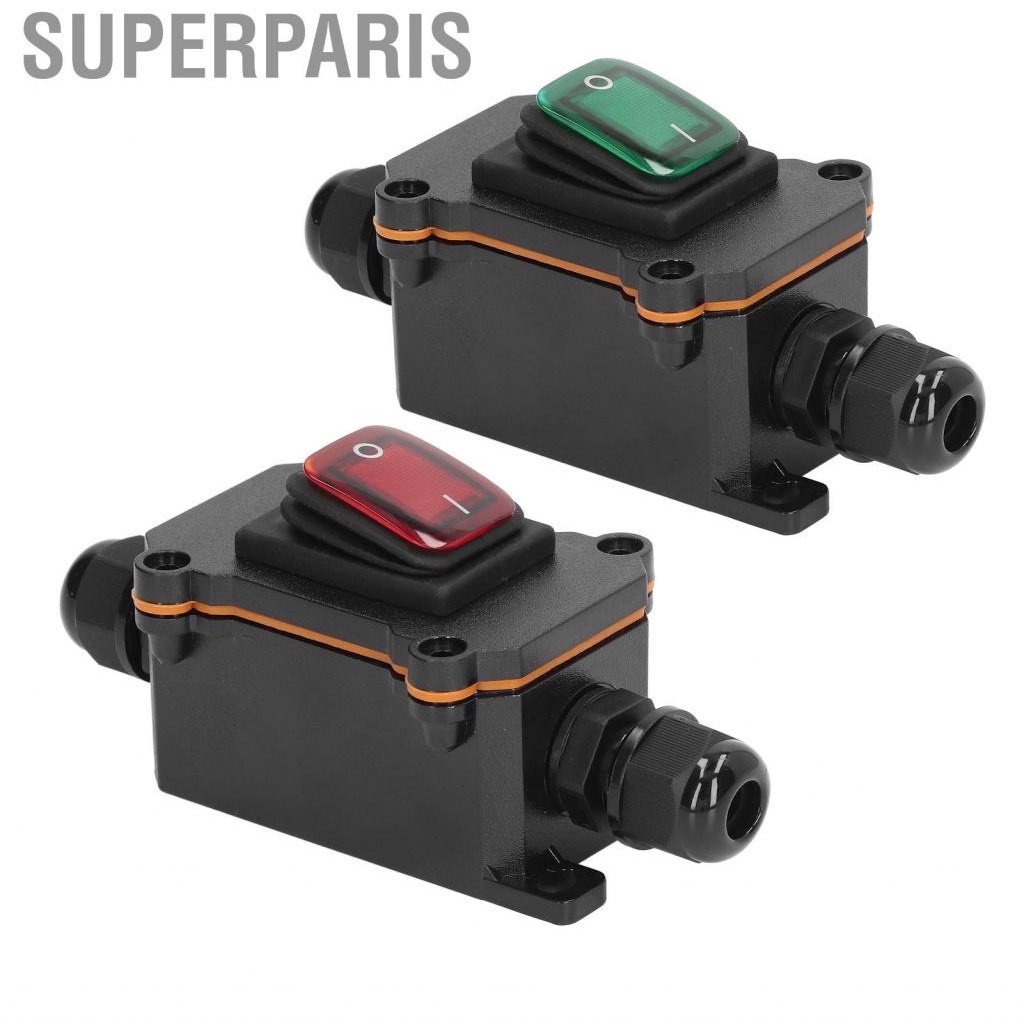 Superparis 4 Pin 2 Position Inline Cord Switch with Rocker Button IP65 ...