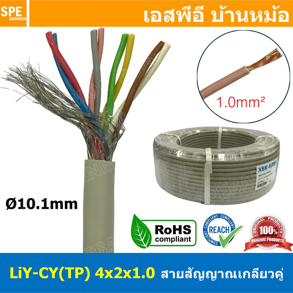 [ 1เมตร ] LiYCY TP 4x2x1.0 สายมัลติคอร์ ทวิสแพร์ 4แพร์ 8C Twist Pair ...