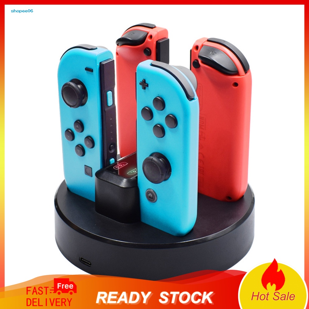 Setn แท่นชาร์จเกมคอนโซล 4 พอร์ต 2 อินเตอร์เฟส ชาร์จเร็ว สําหรับ Switch Joy-con | Shopee Thailand