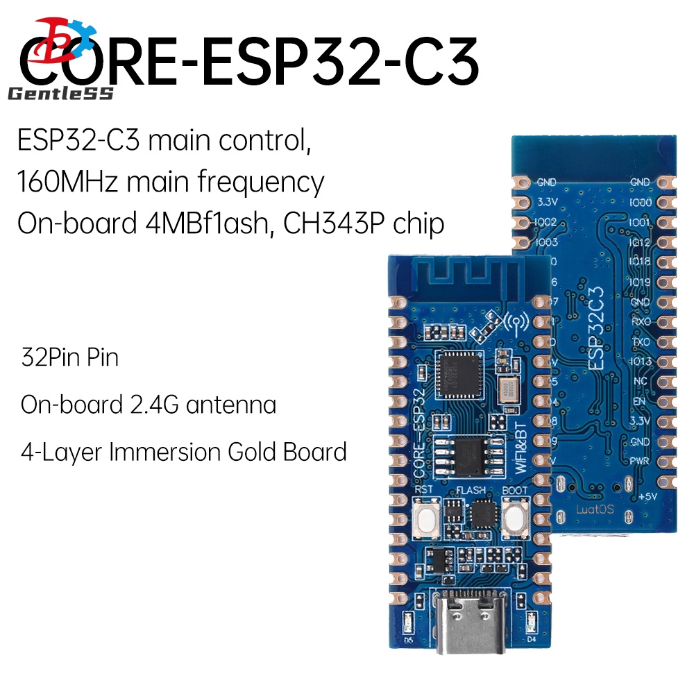 Esp32-c3 บอร์ดโมดูลบลูทูธ 2.4G WIFI CH343P 32Pin สําหรับชิป Verifying ESP32C3 | Shopee Thailand