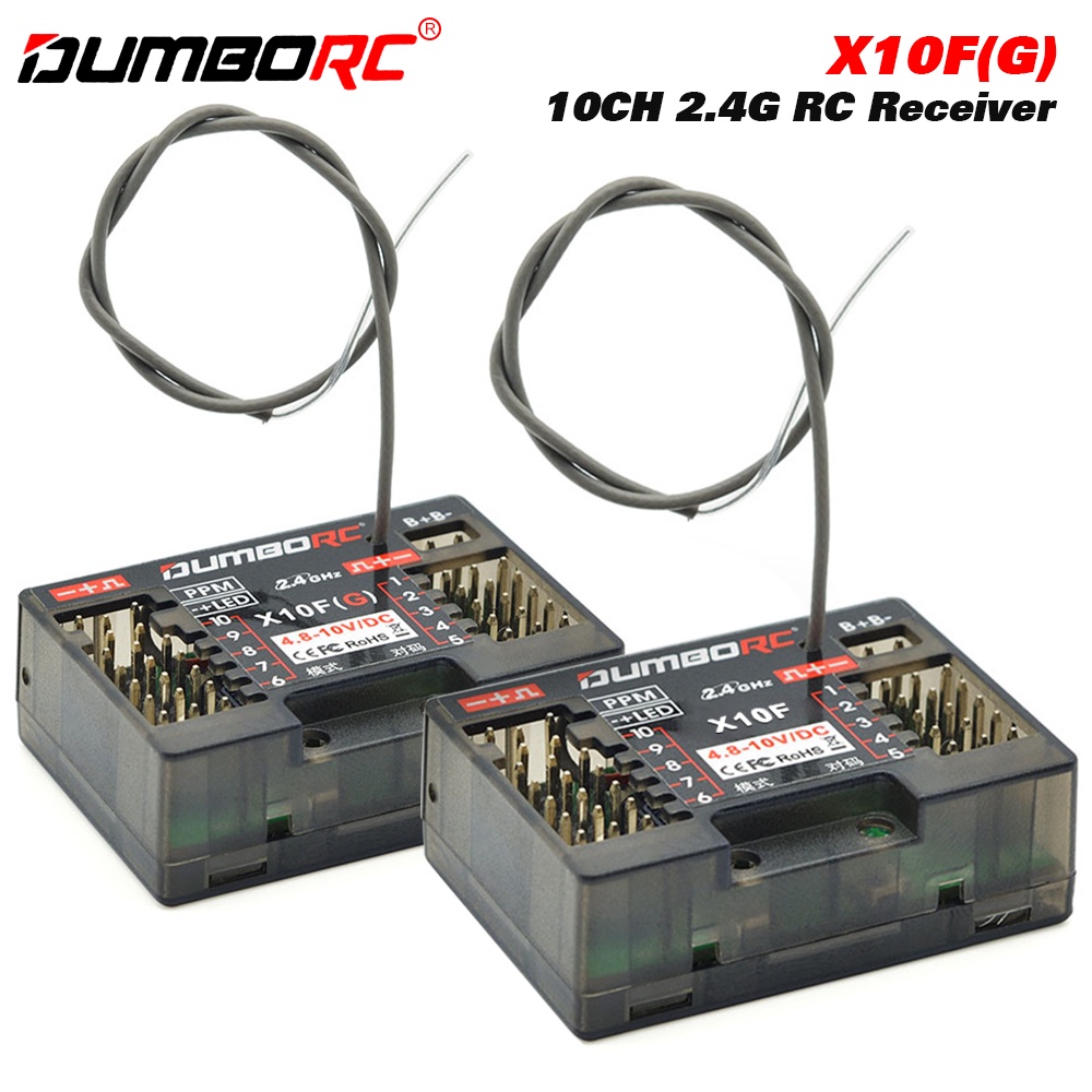 Dumborc P10F X10FG 10CH 2.4G RC Gyro Receiver สําหรับ X10P-350 เครื่อง ...