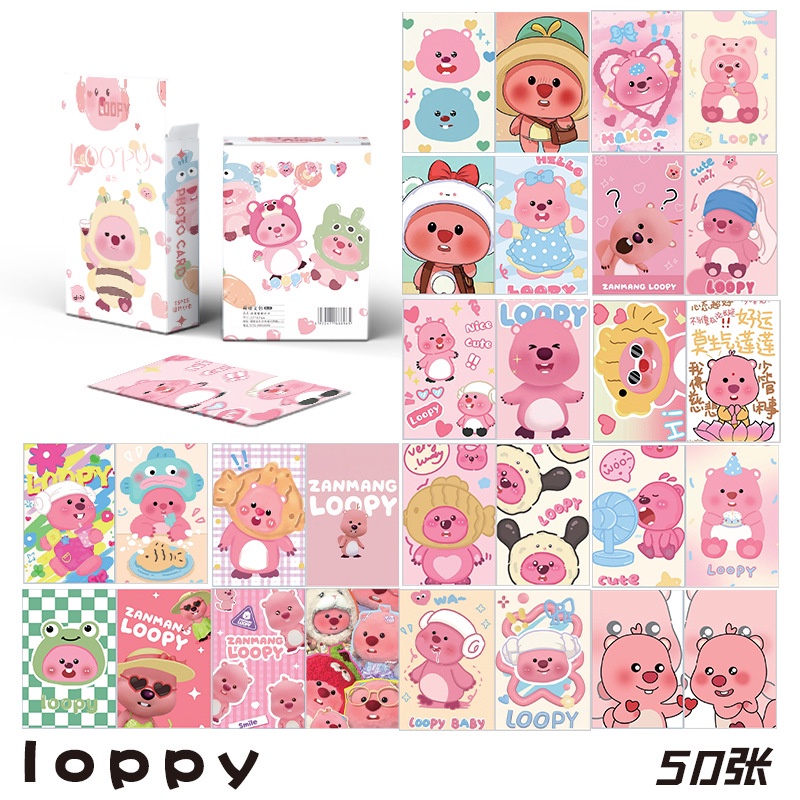 Pororo Loopy Flash Laser Photocard Lomo Card 50 ชิ้น/กล่อง | Shopee ...
