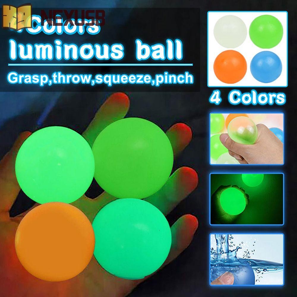 Nexusbeam Sticky Wall Ball ความวิตกกังวลสูง Bounce เรืองแสง Sticky Squash Decompression Ball ...