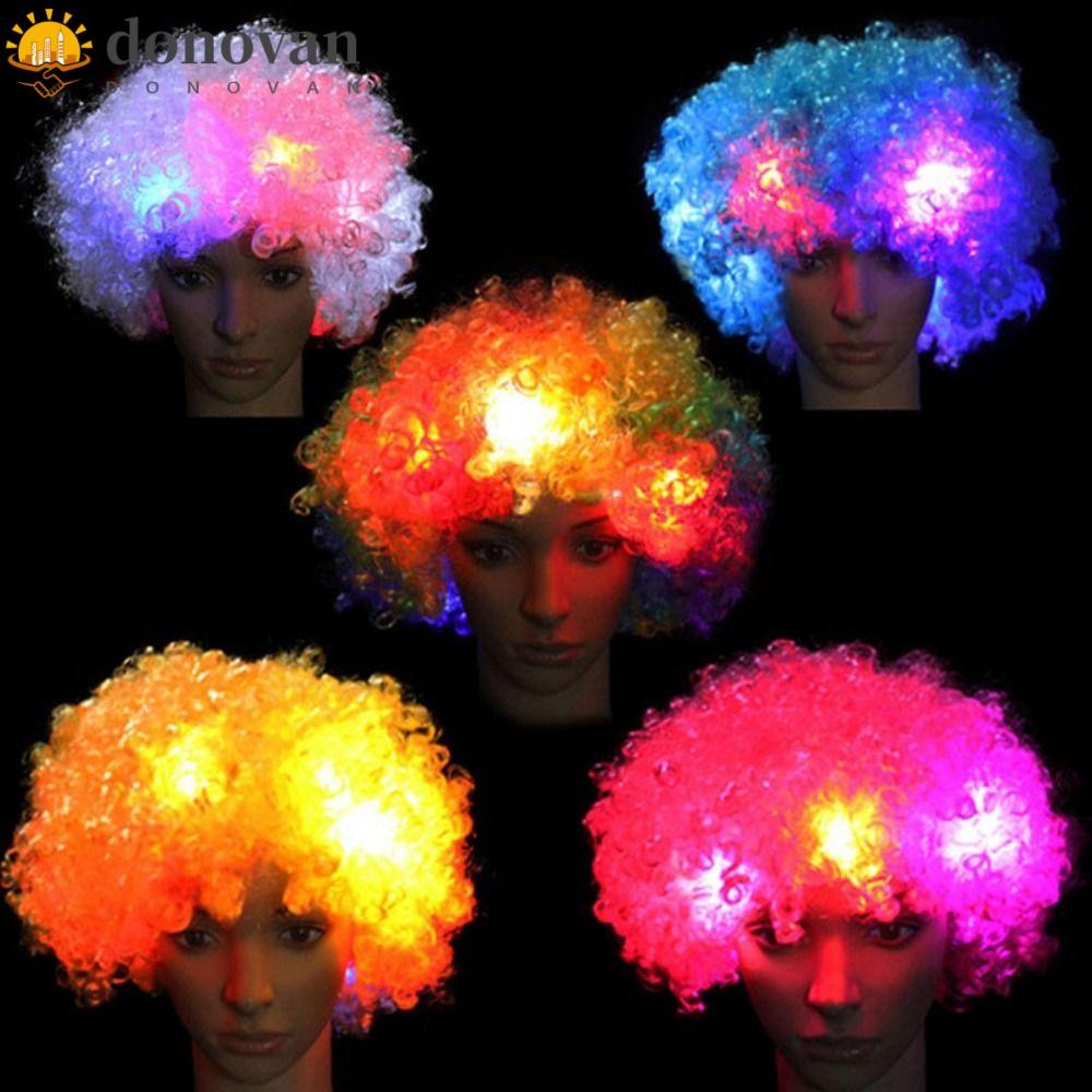 Dodonvan กระพริบวิกผมระเบิด, Luminous Blink LED Clown วิกผม,ไนท์คลับ ...