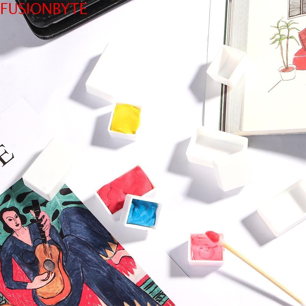 Fusionbyte จานสี 2 มล. ศิลปินครึ่งกระทะที่ว่างเปล่ากระทะเต็ม 6/12/24/48 ชิ้นอุปกรณ์ศิลปะ ...