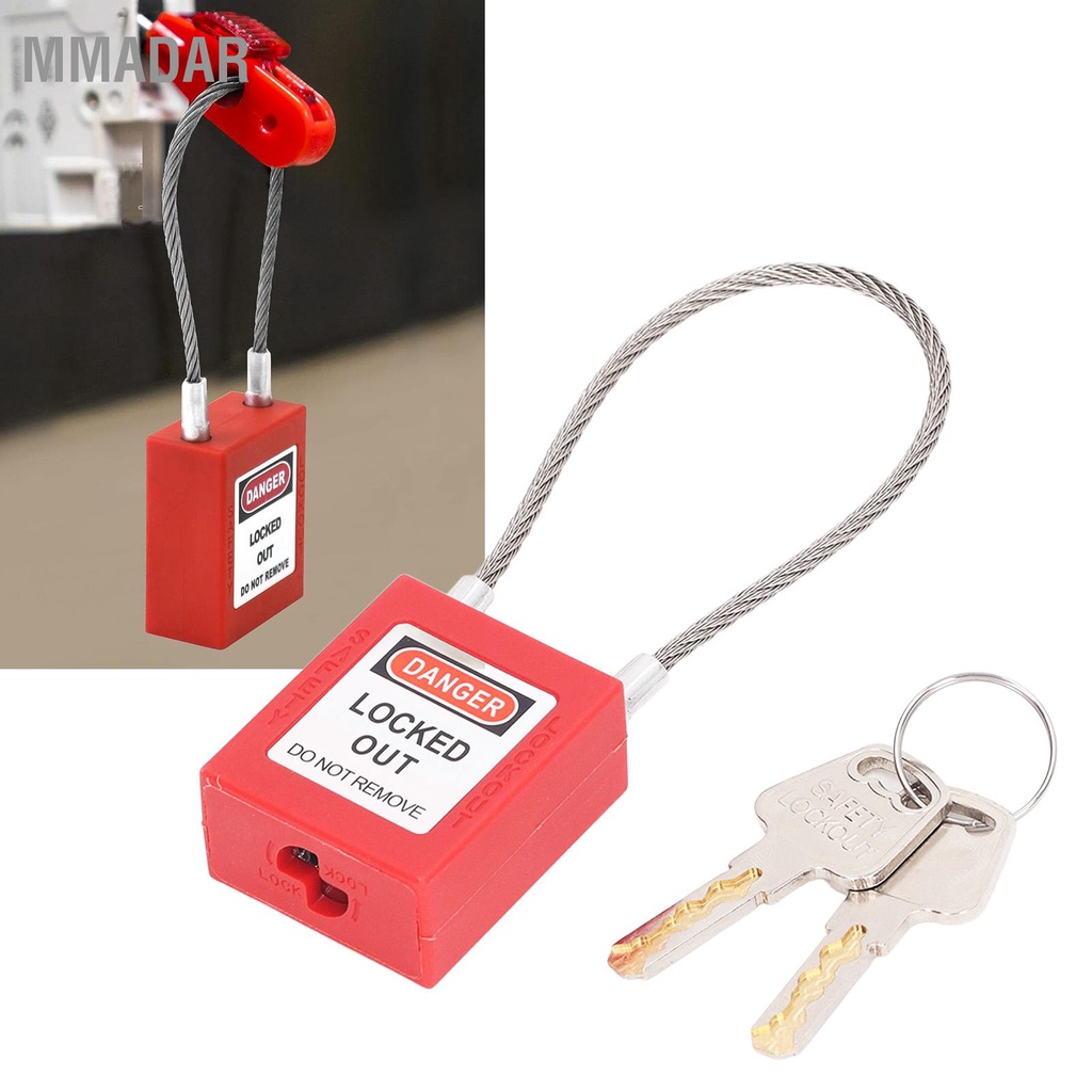 MMADAR Lockout Tagout Lock สายล็อคสแตนเลส กุญแจล็อคนิรภัย มี 2 ดอก ...