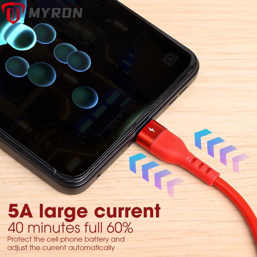 Myron สายชาร์จโทรศัพท์มือถือ TPU Type C แกนทองแดง Micro USB ยืดหยุ่น ...
