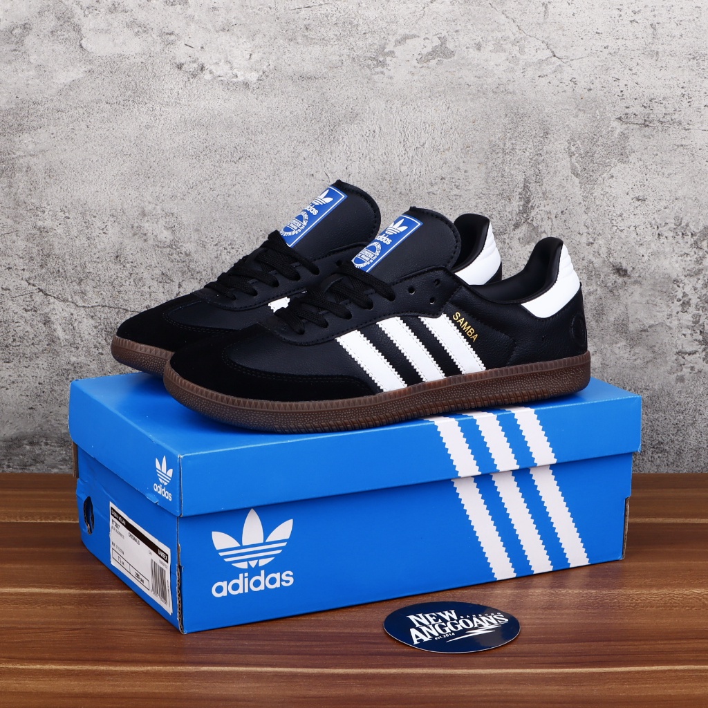 PUTIH HITAM Adidas Samba Vegan Shoes Black White Black White Sole Gum ...