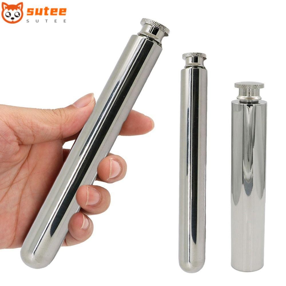 Sutee ขวดไวน์,หม้อไวน์ท่อโลหะแบบใช้ซ้ําได้,สแตนเลสทนทาน 55ml 60ml ไวน์ Whisky ขวดกลางแจ้ง ...
