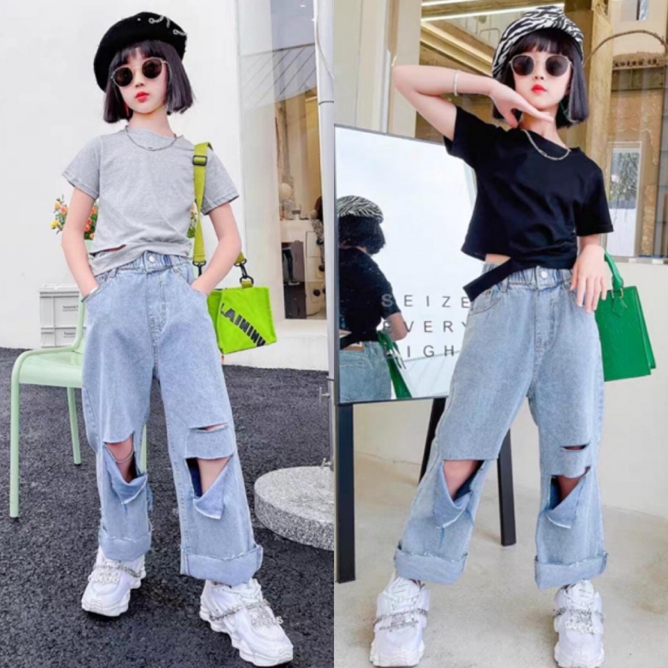 Imoet.boutique - ชุดสูทยีนส์ขาดอินเทรนด์ | เสื้อท่อนล่างเสื้อครอปสาววัยรุ่น (GI0929) | Shopee ...