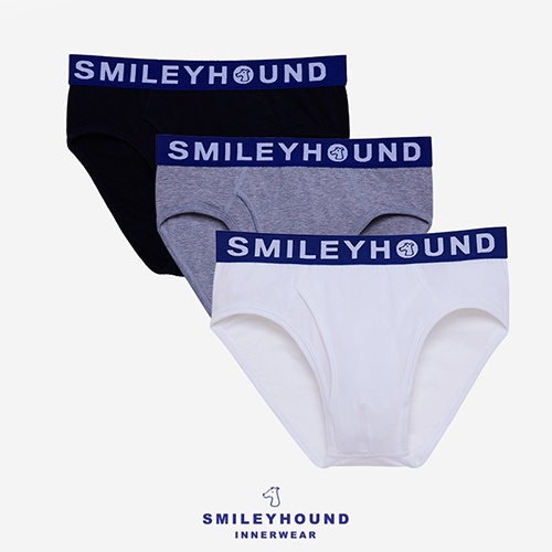 3.3 กางเกงในชาย กางเกงในขาสั้น สีขาว สีเทา สีดำ ผ้า cotton spandex SMILEYHOUND INNERWEAR รุ่น ...
