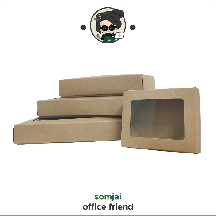 Somjai Selected กล่องของขวัญกระดาษคร๊าฟเจาะหน้า หลายขนาด | Shopee Thailand