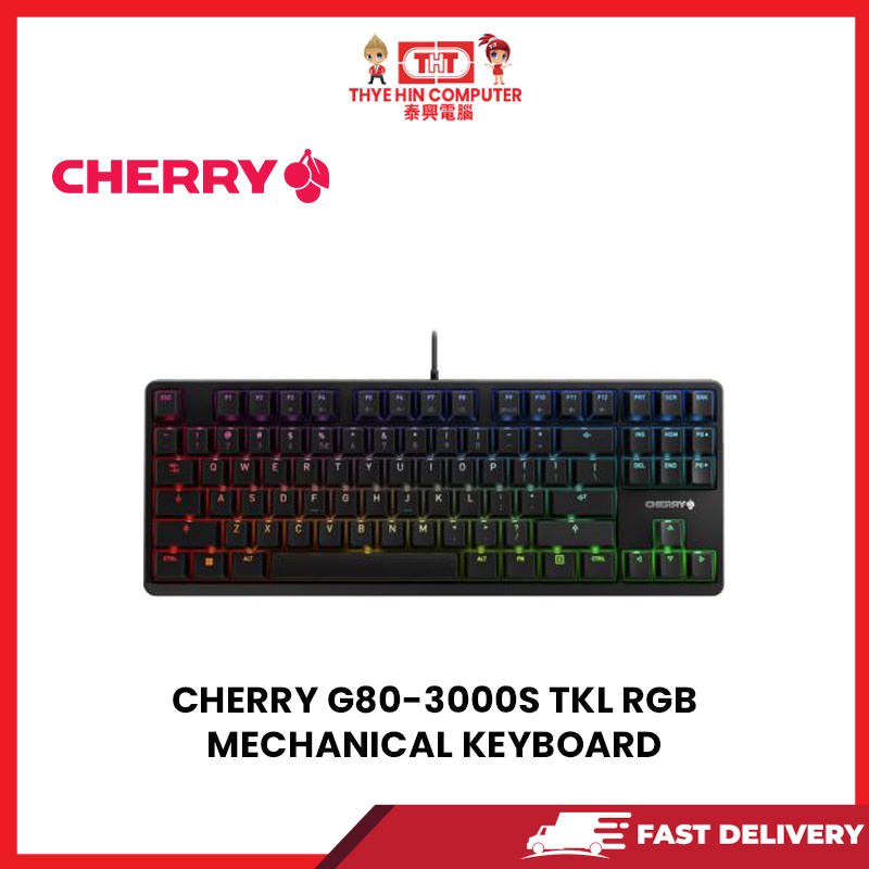 Cherry G80-3000S TKL RGB MECHANICAL KEYBOARD สวิตช์ MX SILENT | Shopee ...