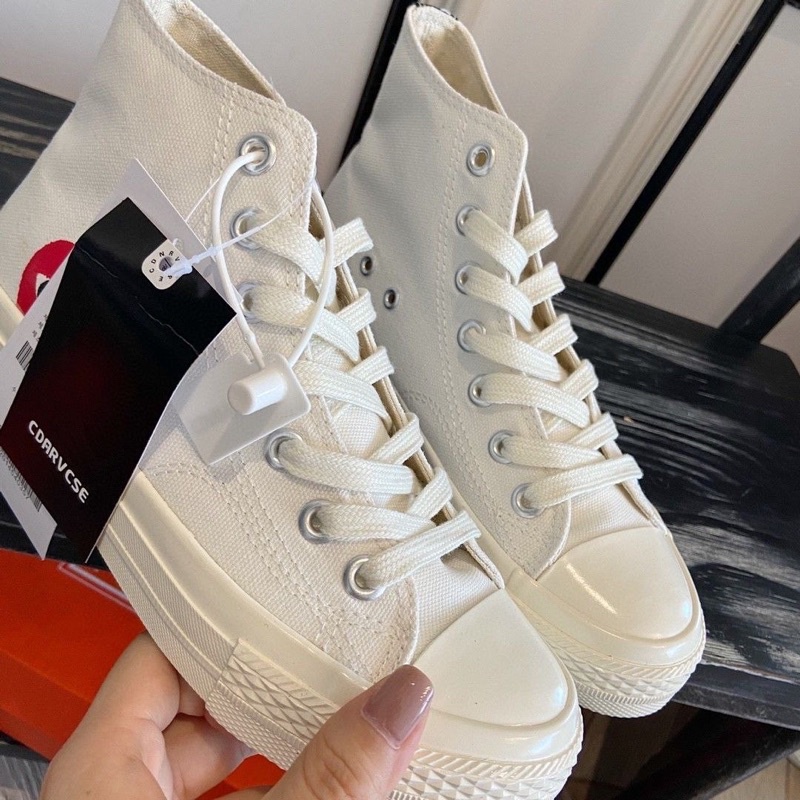 CONVERSE CDG PLAY 1970S HIGH CUT สีขาว | Shopee Thailand