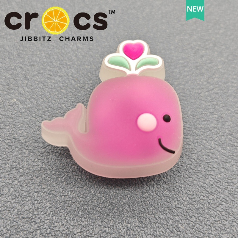 LED jibbitz crocs แท้ เข็มกลัดไฟกระพริบ LED รูปปลาวาฬ นางเงือก ปลาวาฬ ...