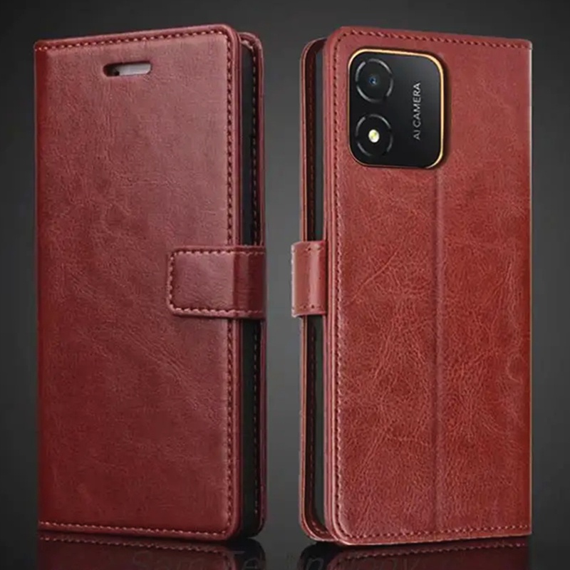 สําหรับ Honor X5 VNA-LX2 ของแท้หนังกระเป๋าสตางค์ Vintage พับง่ายพลิก ...