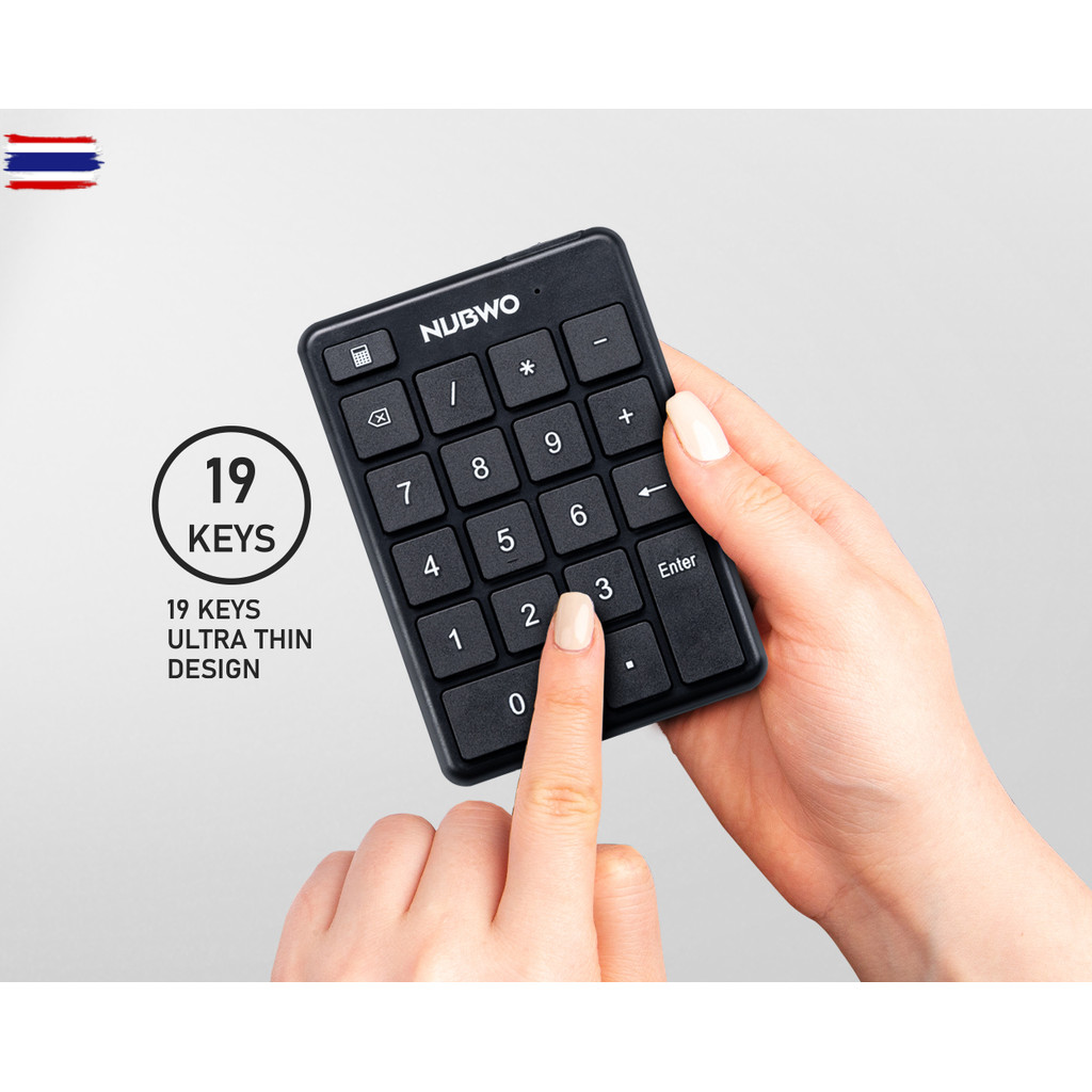 Nubwo NKB-111 Numeric Keypad Bluetooth 18Keys แป้มพิมพ์ตัวเลขไร้สาย ...