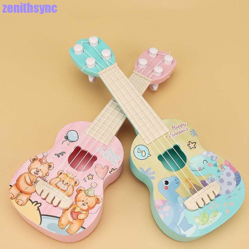 Zenithsync Ukulele กีตาร์ของเล่น, 4 สายปรับ String Knob จําลอง Ukulele ของเล่น, Rhythm ...