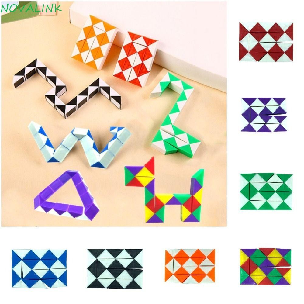 Novalink Magic Snake Cube, พับที่ถอดออกได้ 24 ความเร็ว Magic Snake ไม้ ...