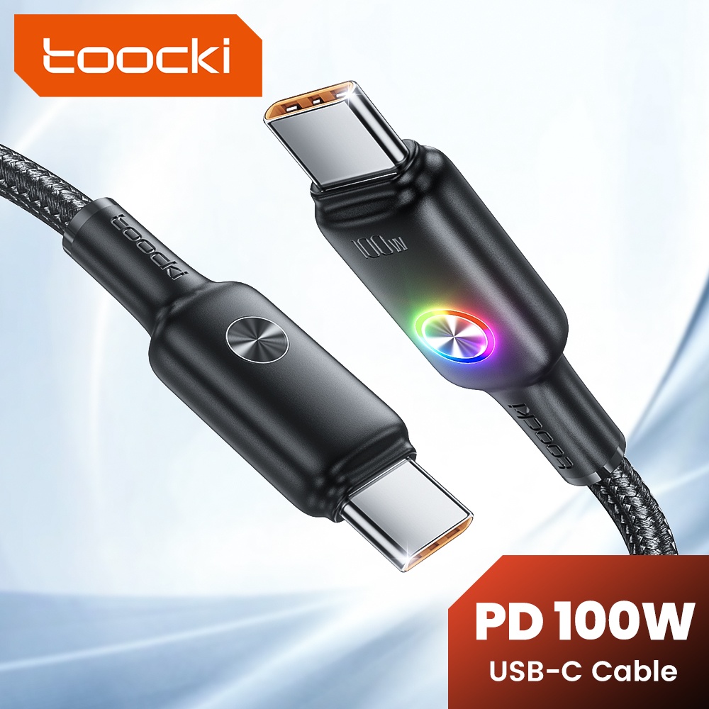 Toocki 100W Type C เป็น Type C สายชาร์จเร็ว USB C QC3.0 สายเคเบิลข้อมูล ...