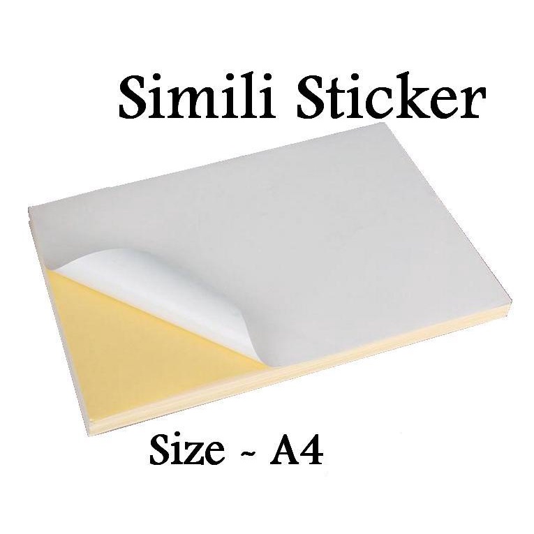 Putih A4 WOODFREE SIMILI/MATTE WHITE SIMILI STICKER/A4 WHITE STICKER ...