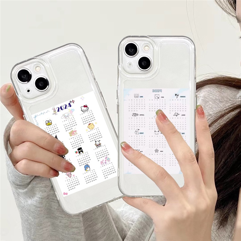เคสโทรศัพท์มือถือ แบบใส ลายการ์ตูนปฏิทินน่ารัก สําหรับ Oppo Reno 3 4 5