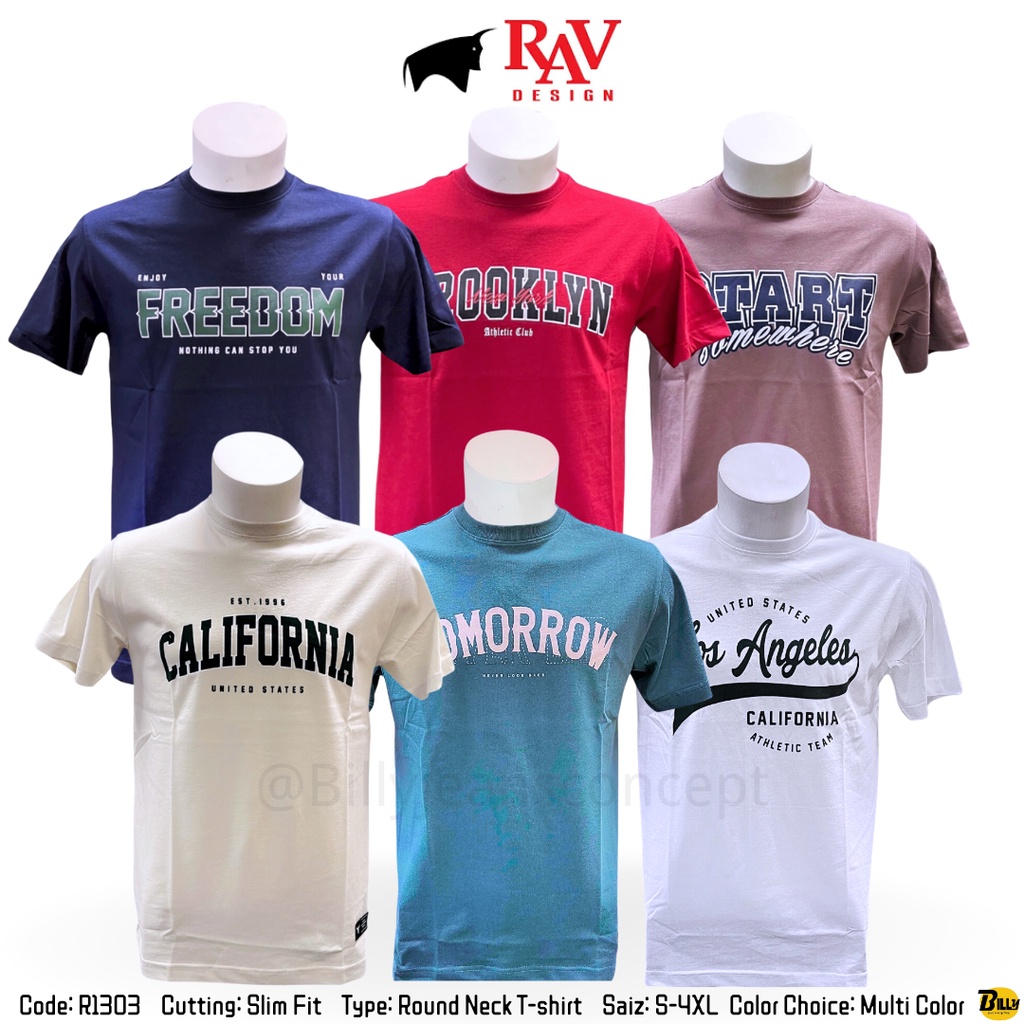Rav DESIGN เสื้อยืดลําลอง คอกลม แขนสั้น ทรงสลิมฟิต สําหรับผู้ชาย ...