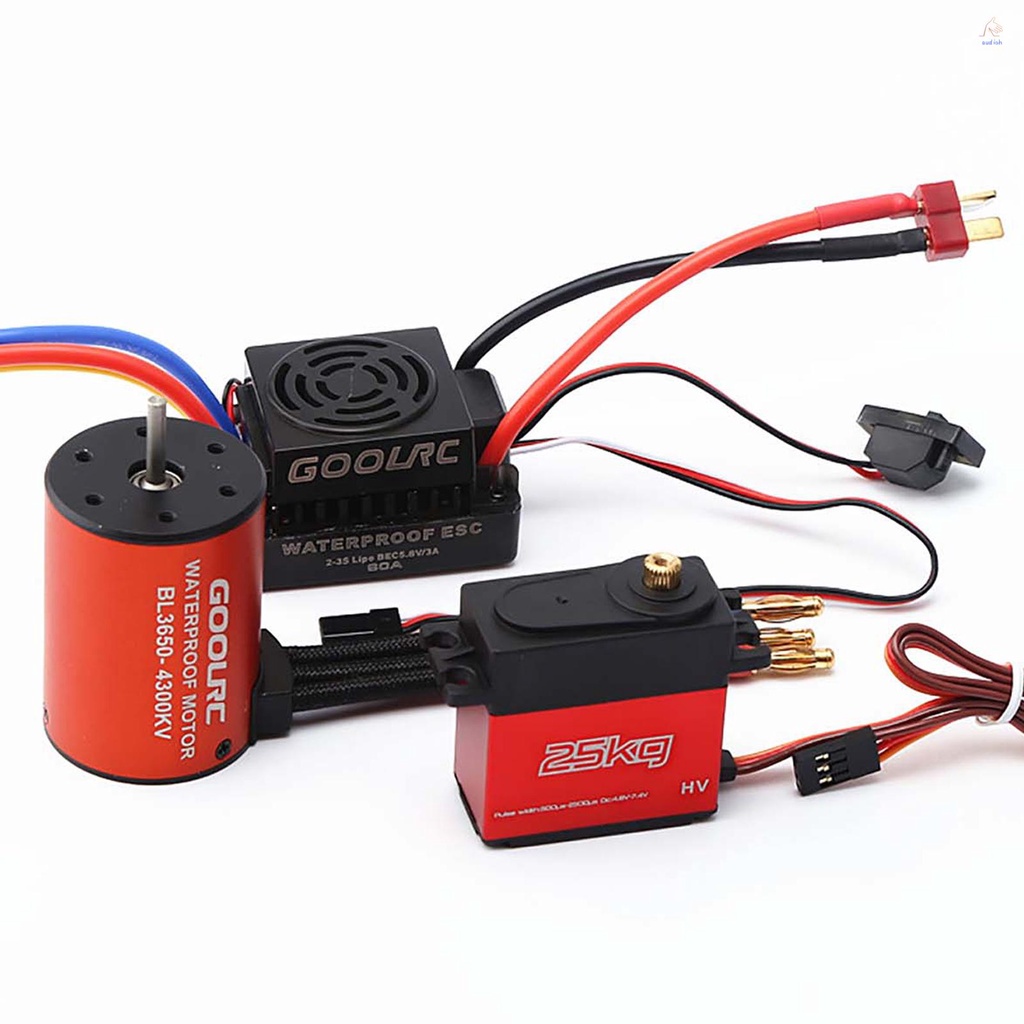 Goolrc ชุดมอเตอร์คอมโบ 3650 4300KV 60A ESC เซอร์โว 25 กก. พร้อมแขนเซอร์ ...