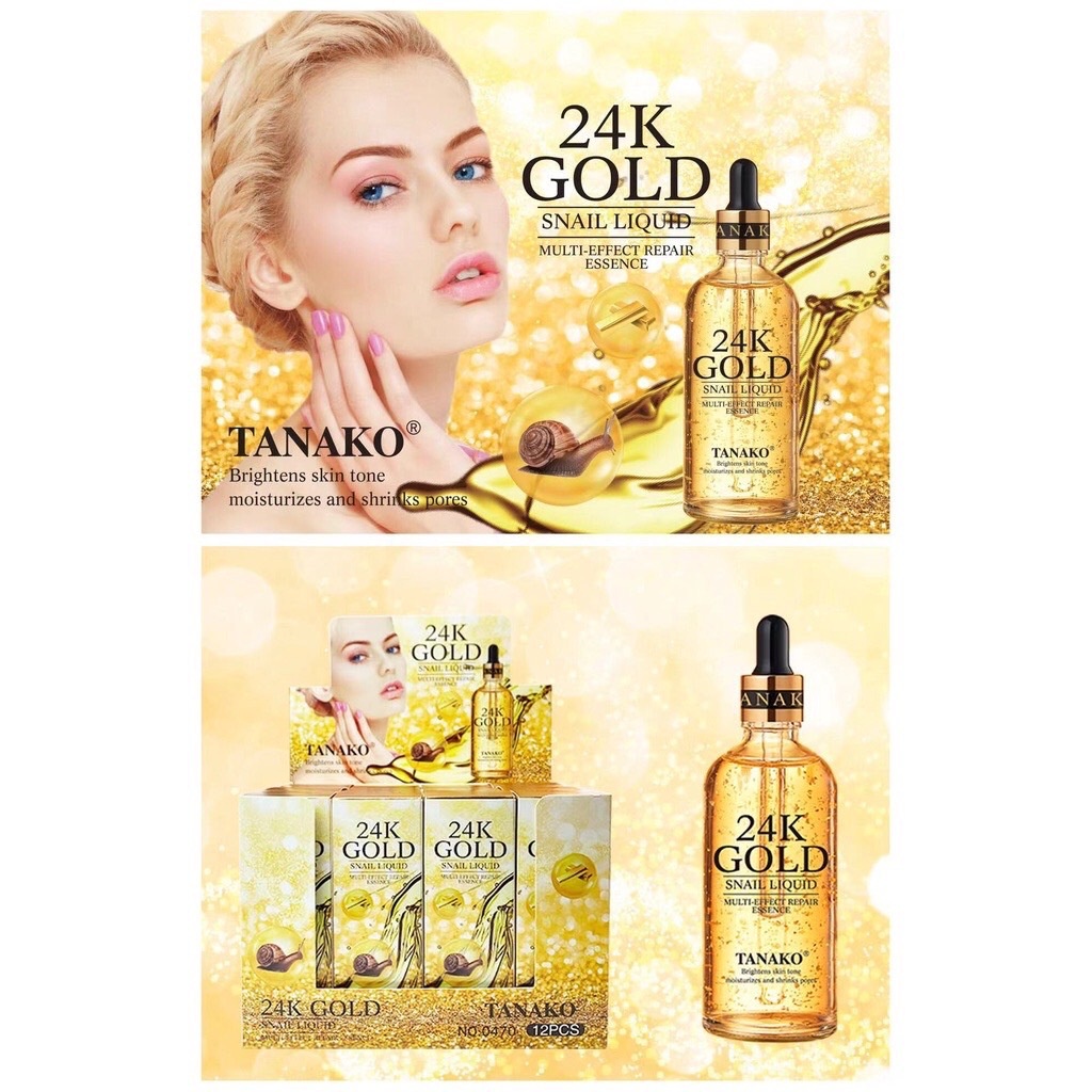 TANAKO GOLD SNAIL ESSENCE เซรั่มส่วนผสมทอง 24Kและเมือกหอยทาก ให้ความ ...