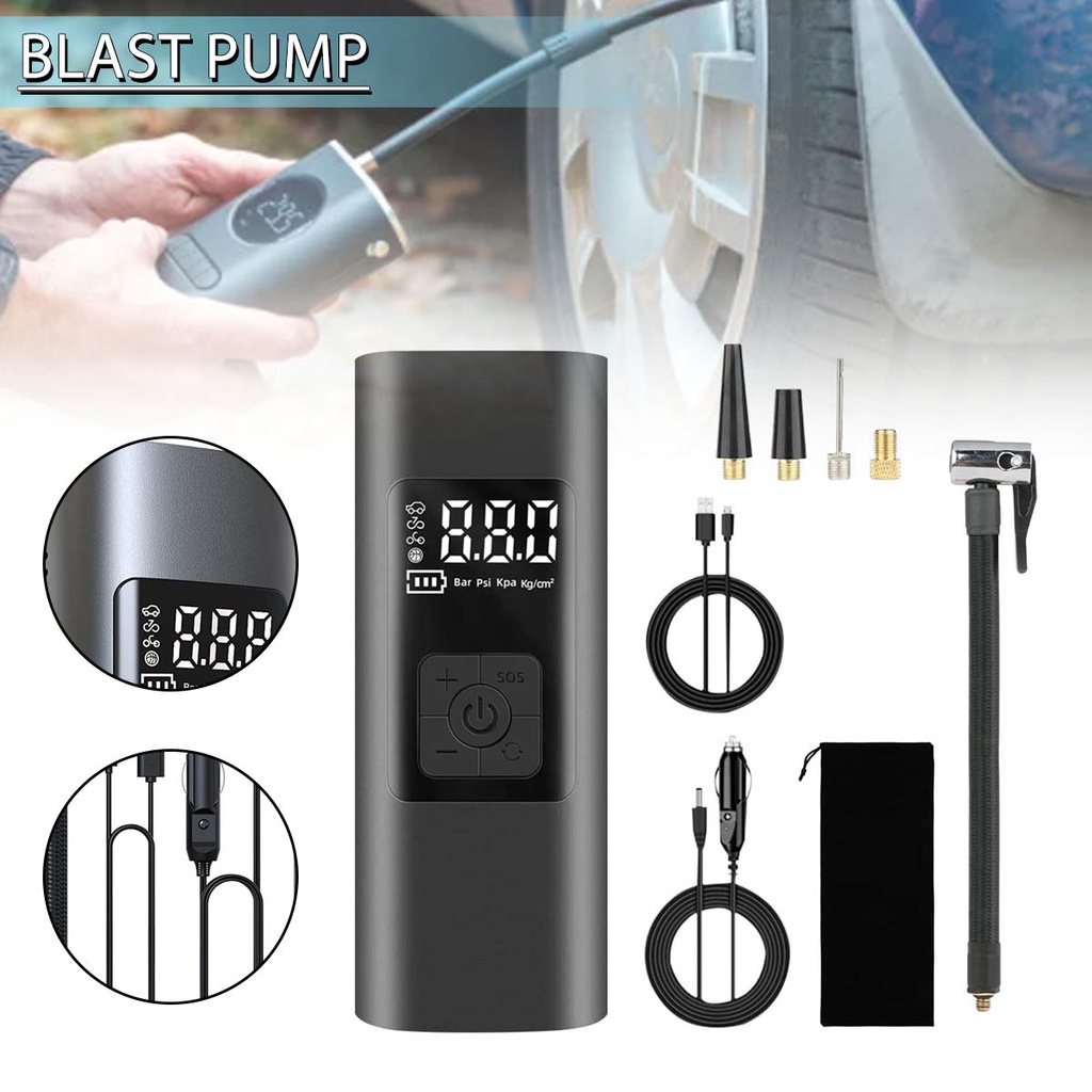 150 PSI Air Compressor Tire Inflator Fits Car Moto Bike Tires Air Pump ...