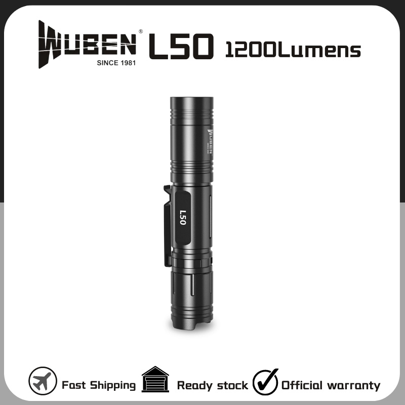Wuben L50 ไฟฉายสปอตไลท์ LED 1200 ลูเมน ชาร์จ USB พร้อมแบตเตอรี่ 18650 ...