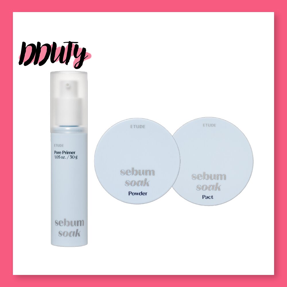 Etude Sebum Soak Collectiong (Sebum Soak Pact , Sebum Soak Pore Primer ...
