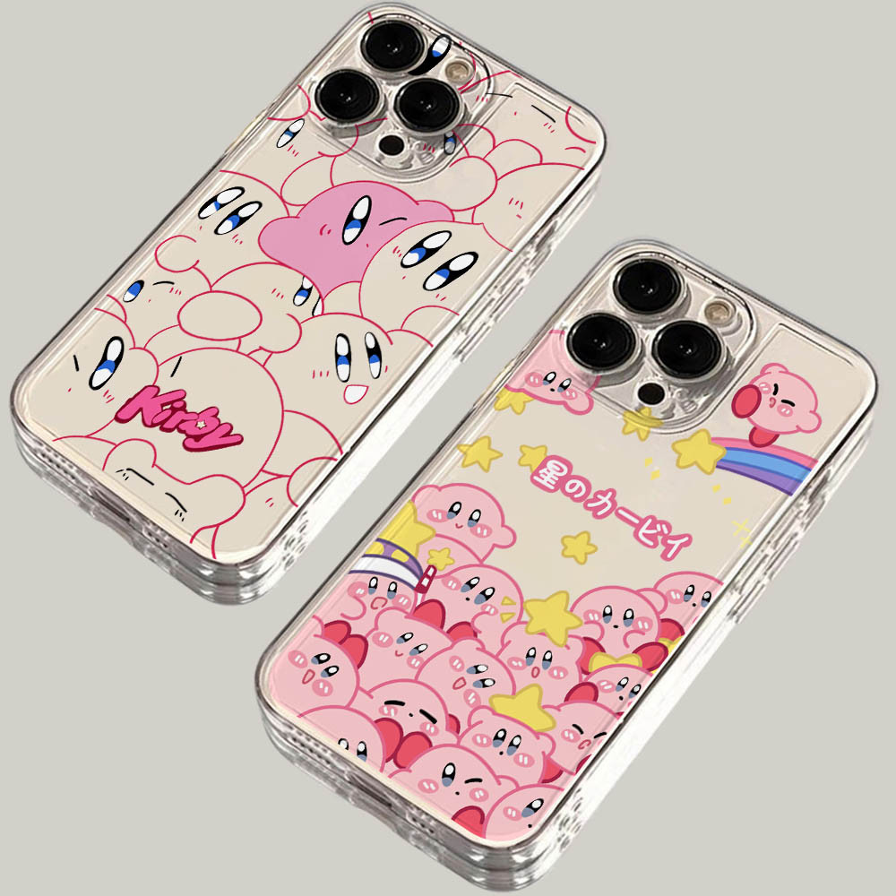 น่ารักการ์ตูน Kirby Casing สําหรับ Samsung Galaxy S25 S24 S23 S22 S21 S20 FE Ultra Plus 5G Clear ...