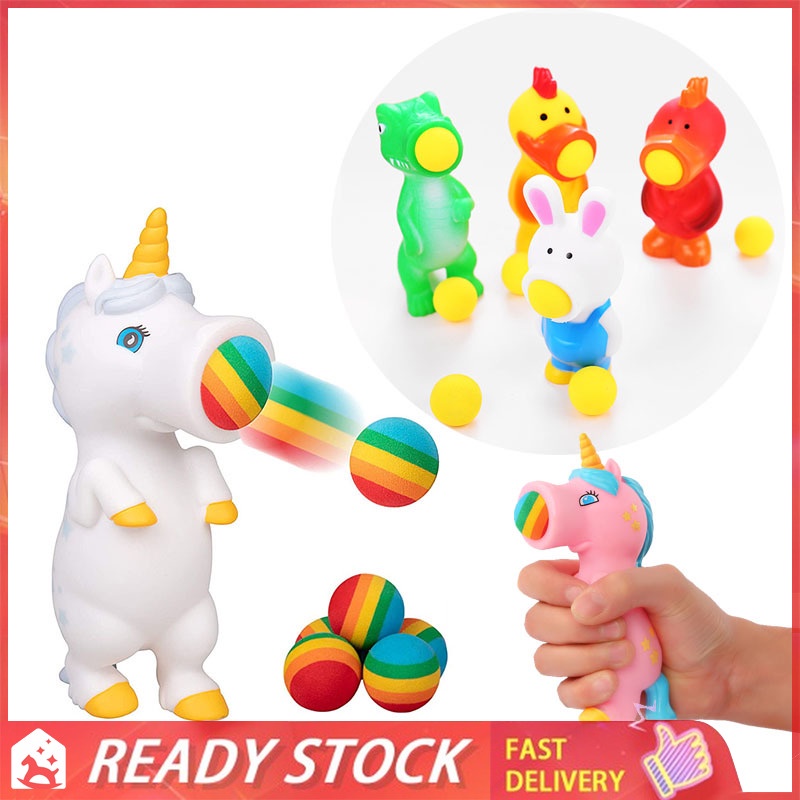 【wwszds】Cartoon Unicorn Squeeze Shoot Ball Kids Fidget Toys Funny Pop ...