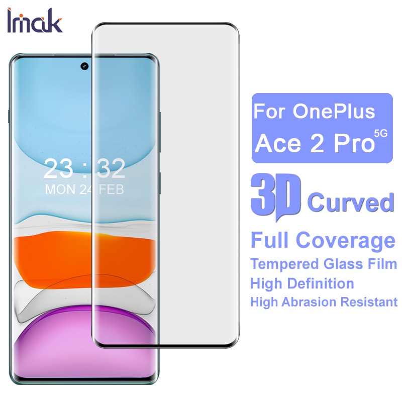 Original Imak OnePlus ACE 2 Pro 5G กระจกนิรภัย ACE2 Pro 5G 3D โค้งคลุมทั้งหมดฟิล์มป้องกันหน้าจอ ...