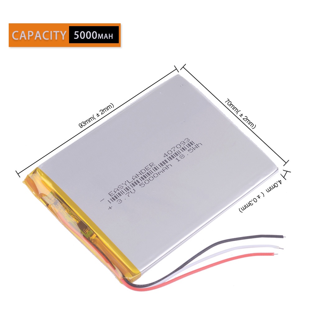 3wires 407093 3.7V 5000mAh tablet battery For child Tablet prestigio ...