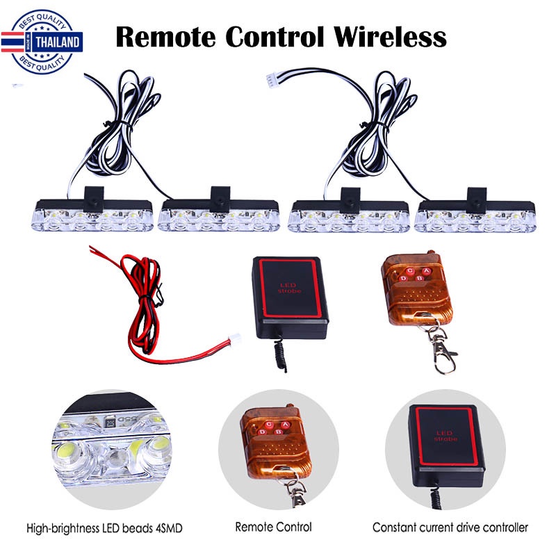 Car LED strobe light wireless remote control emergency warning light ...