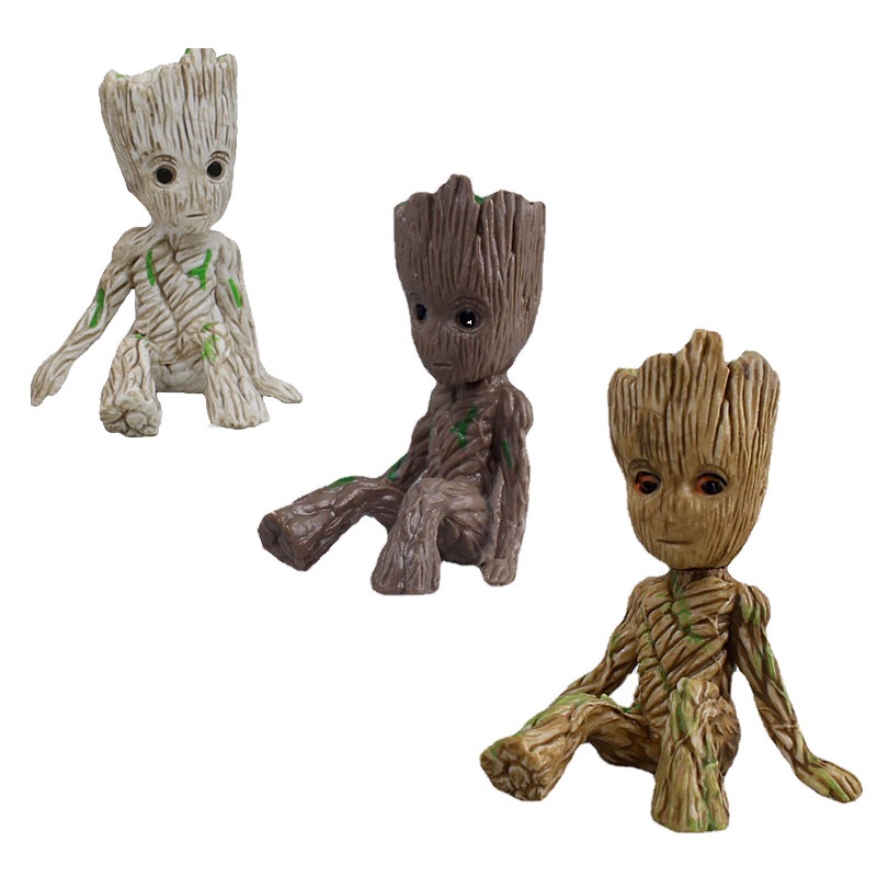 โมเดลฟิกเกอร์ Marvel Groot Sitting Figures Dark Brown Light Brown Grey ...
