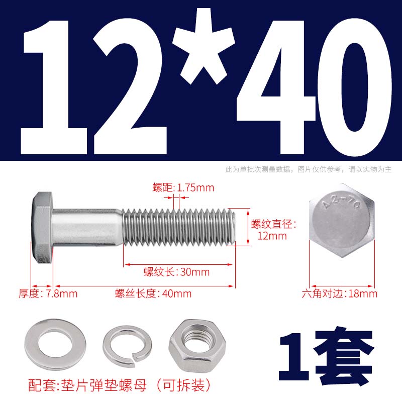 M10 M12 ยาว 304 สแตนเลสครึ่งฟันหกเหลี่ยมสกรูน็อตชุด Daquan สกรู ...