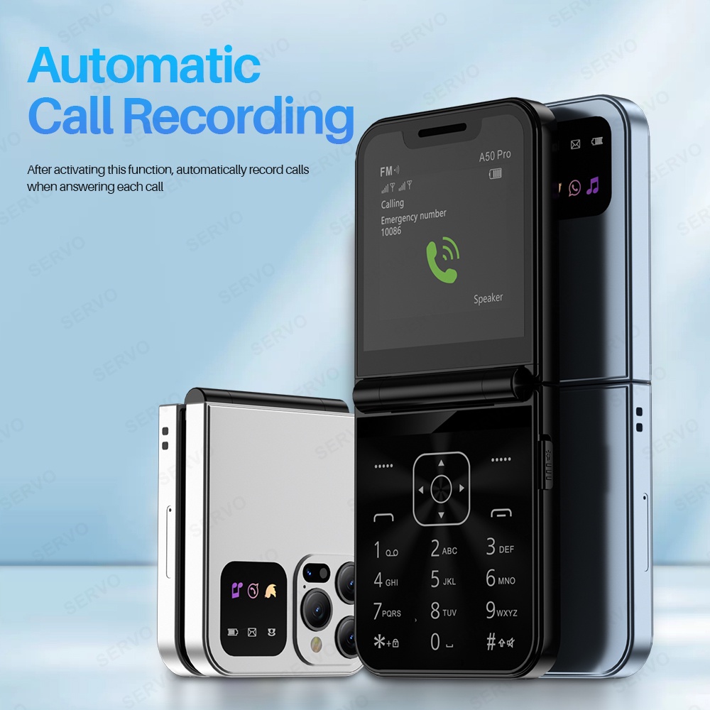 A50 Pro โทรศัพท์มือถือ ซิมการ์ดคู่ GSM ไฟฉายไฟฟ้า บันทึกการโทรอัตโนมัติ ...