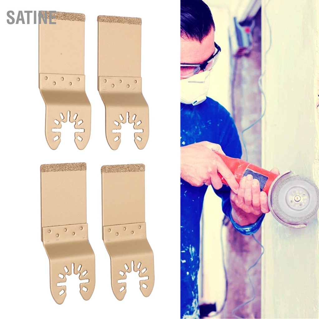 SaTine 4 ชิ้นใบเลื่อยสั่นเพชรซีเมนต์คาร์ไบด์ 1.3in ใบมีดมัลติทูลไม้สำหรับงานไม้ | Shopee Thailand