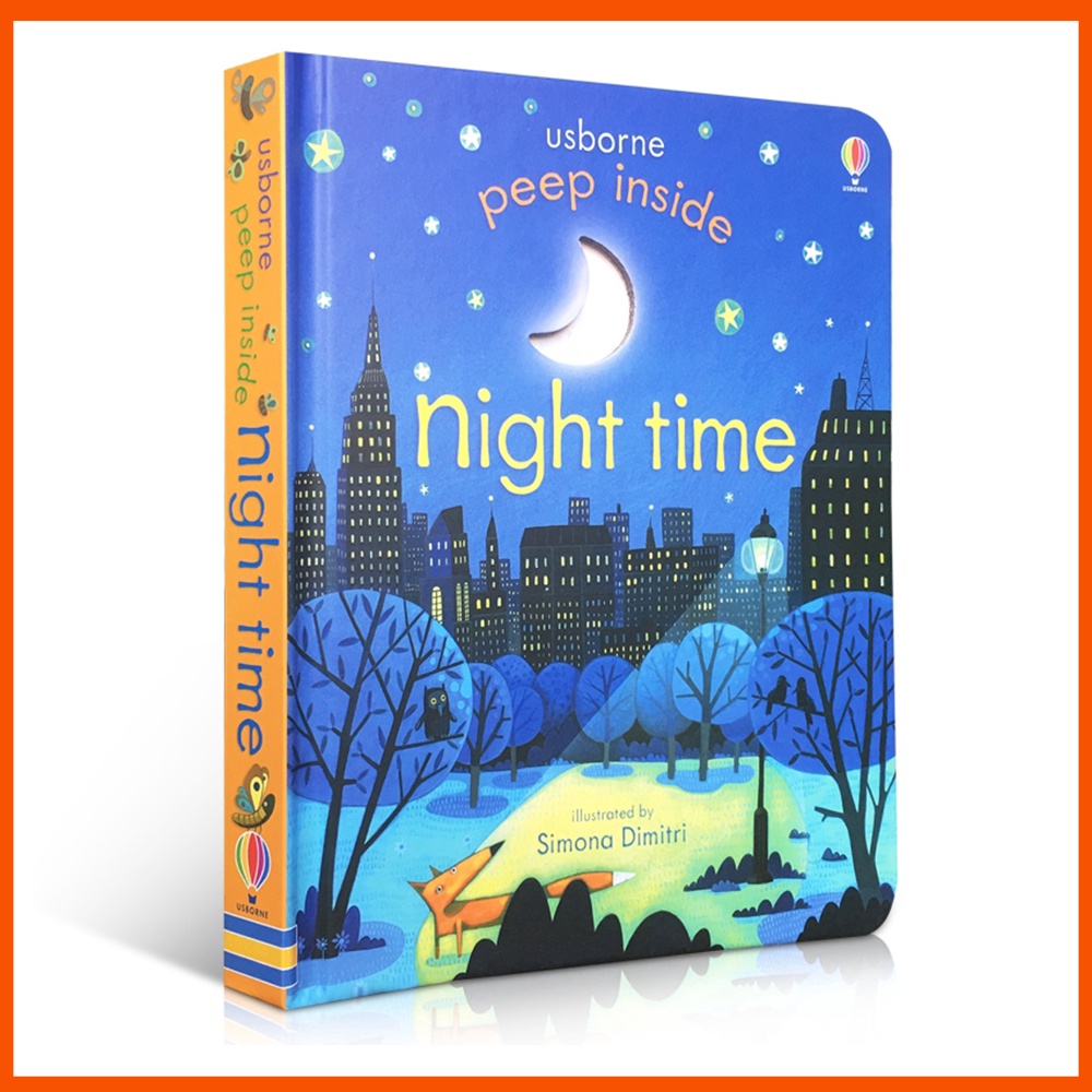 หนังสือนิทาน Usborne Peep Inside Night Time เพื่อการศึกษา สําหรับเด็ก ...